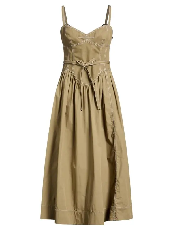 Tory Burch Sleeveless Sweetheart Neckline Denim Dress - Nude