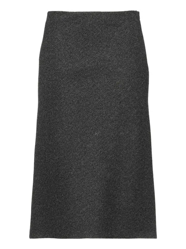 MAISON MARGIELA Herringbone Flannel Midi Skirt - Black