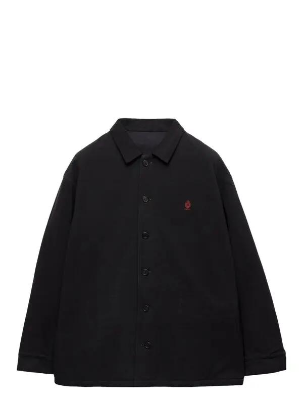 Prada Cotton Jacket With Turn-down Collar - Black/blue