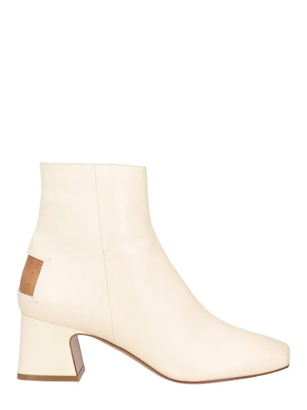MAISON MARGIELA Embellished Square Toe Block Heel Ankle Boots - White