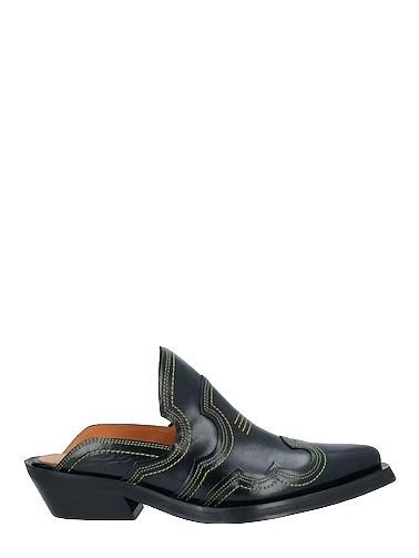 GANNI Cowhide Mules - Green
