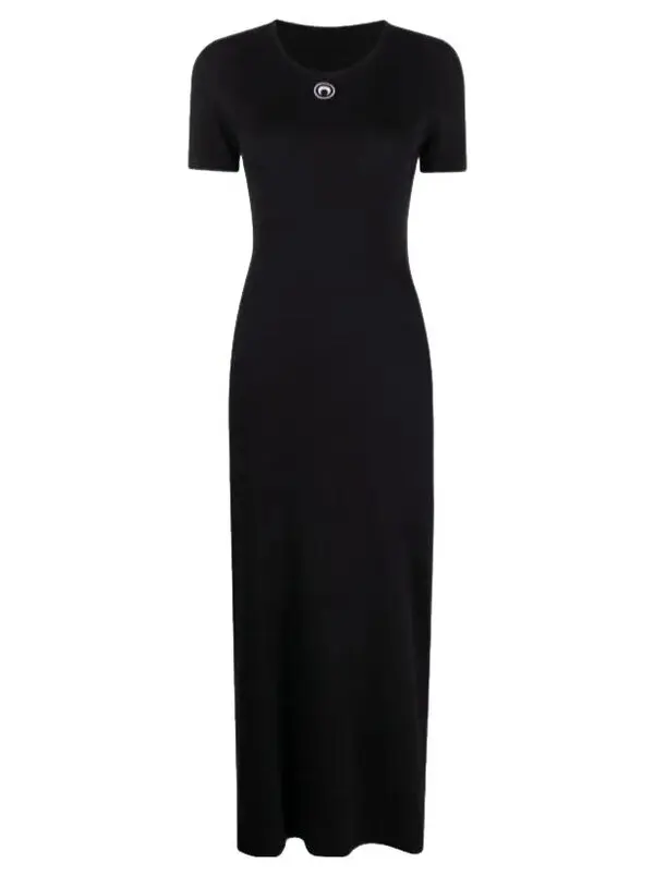 MARINE SERRE Crescent Moon-print T-shirt Dress - Black