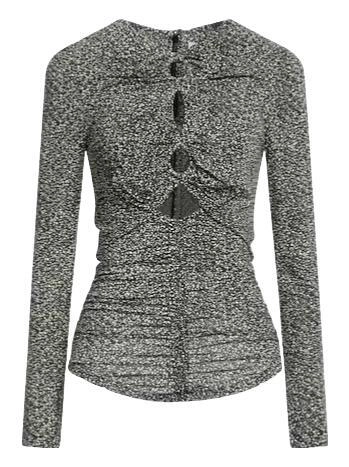 Isabel Marant Étoile Floral-print Gathered V-neck Long-sleeve Top - Gray