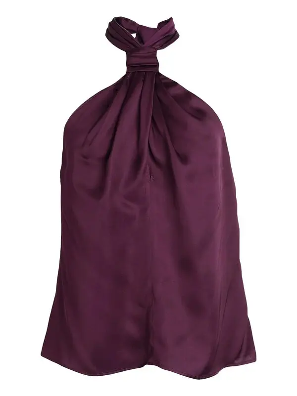 MAXCO. Halter Neck Pleated Top - Red