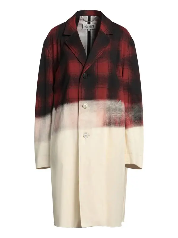 MAISON MARGIELA Full-length Jacket With Tartan Pattern - Nude