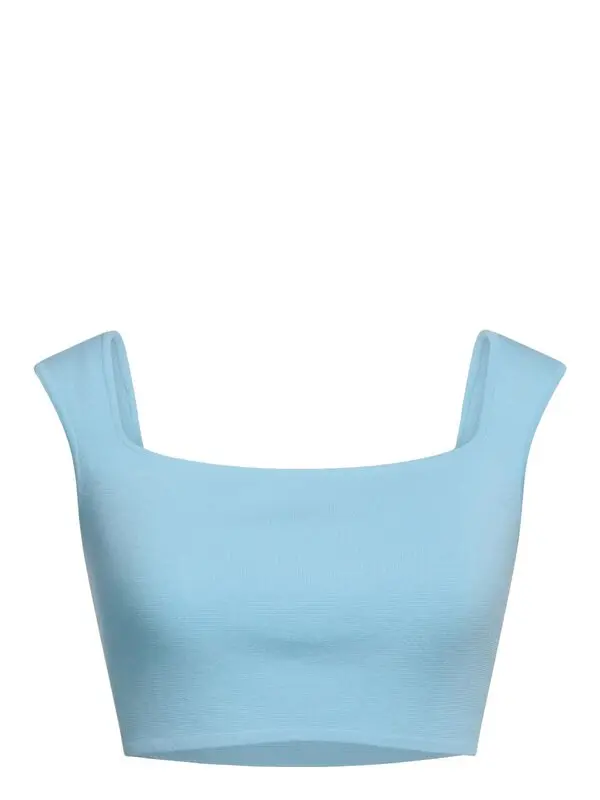 Sportmax Sleeveless Square Neck Cropped Top - Blue