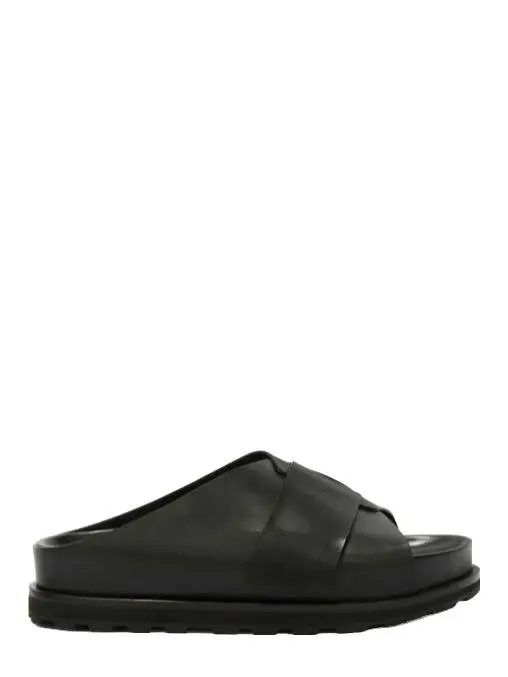JIL SANDER Cross-strap Open-toe Slides - Black