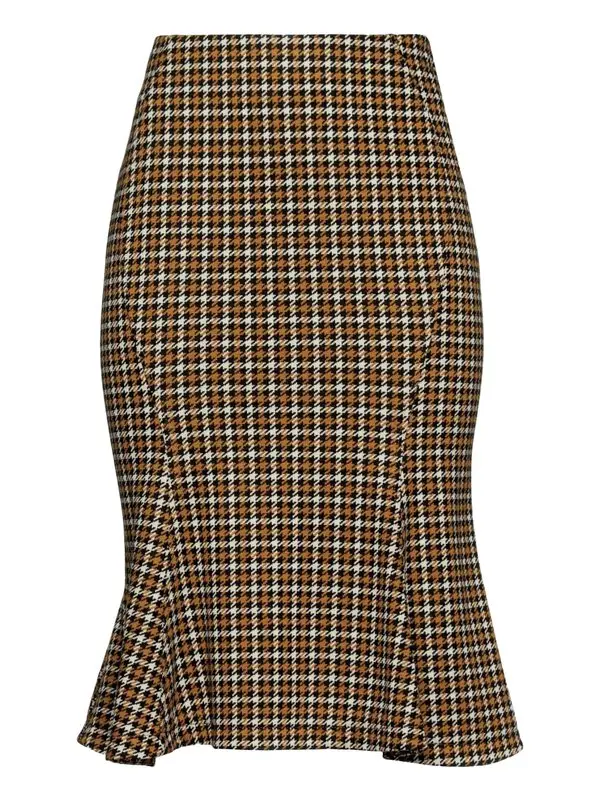 Marni Houndstooth Flared Skirt - Black