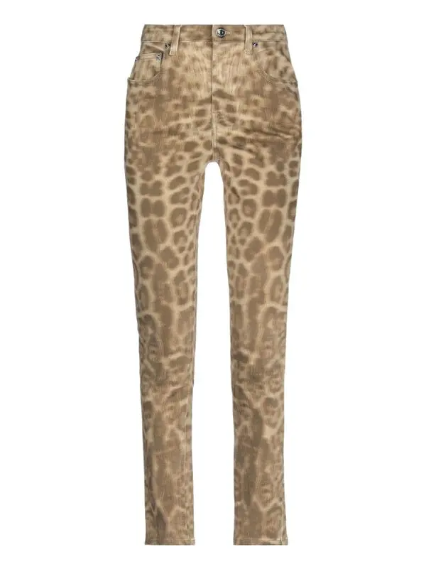 Burberry Straight-leg Leopard Print Jeans - Brown