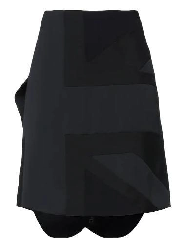 Burberry Flared Crepe Mini Skirt - Black