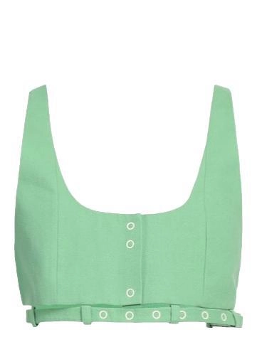 GANNI Cropped Top With Detachable Application - Green