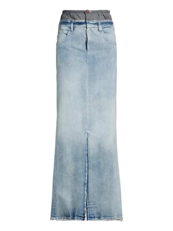 MAISON MARGIELA Light Wash Denim Umbrella Skirt - Blue