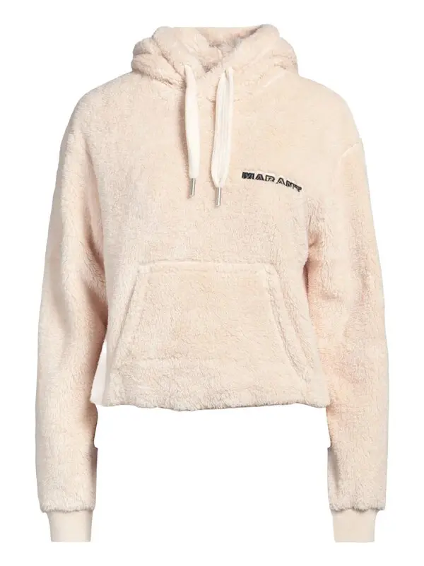 Isabel Marant Étoile Fleece Track Jacket With Embroidered Logo - Nude
