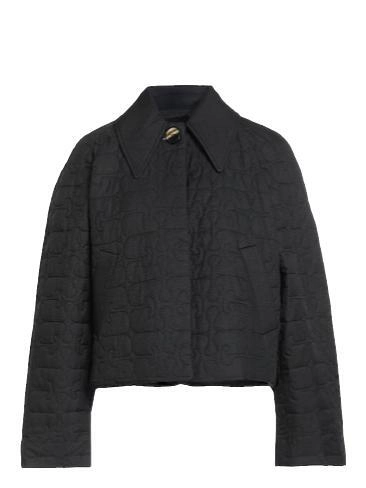 GANNI Quilted Jacket With Classic Collar - Black