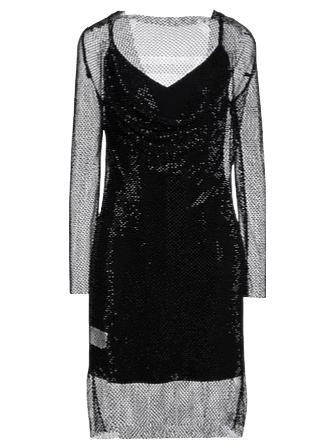 Max Mara Embellished Mesh Slip Dress - Black