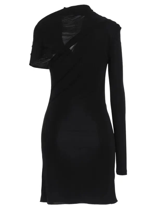 Saint Laurent Jersey Flared Dress - Black