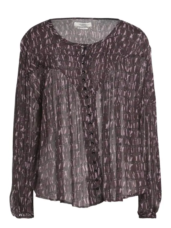 Isabel Marant Étoile Printed Long-sleeved Button-up Cover-up - Black