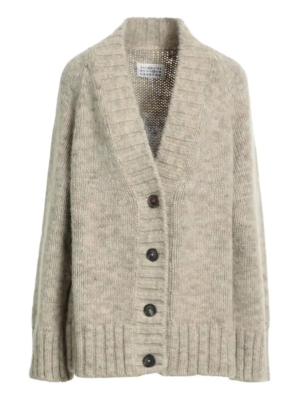 MAISON MARGIELA Long Sleeve Button-front Cardigan - Nude