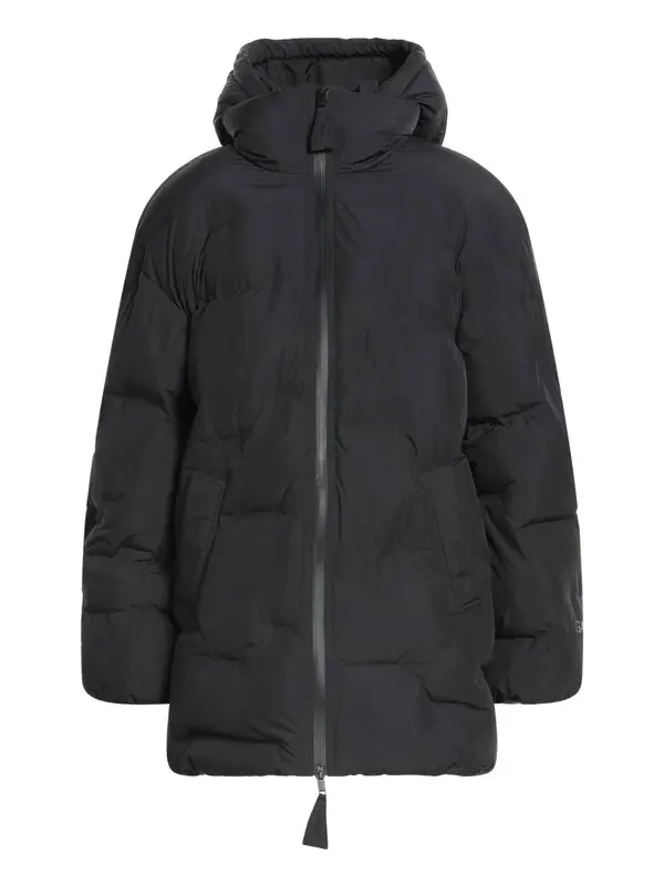 GANNI Quilted Long Sleeve Casual Coat - Black