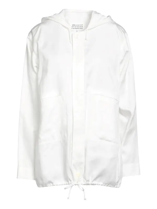 MAISON MARGIELA Long Sleeve Hooded Blouse - White