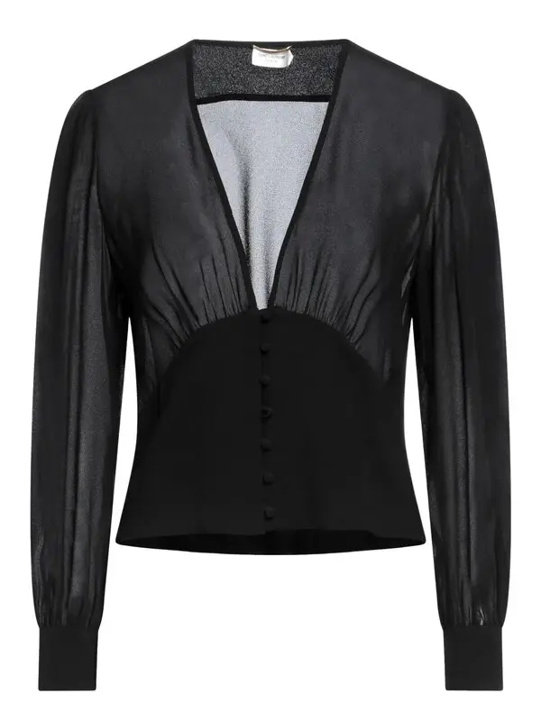 Saint Laurent Long Sleeves Shirt - Black
