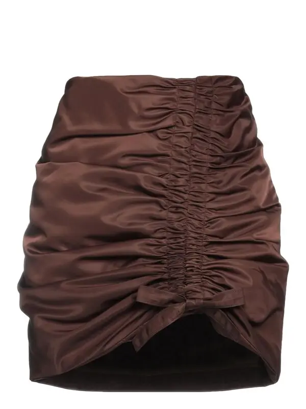 GANNI Gathered Detail Zip Up Skirt - Red