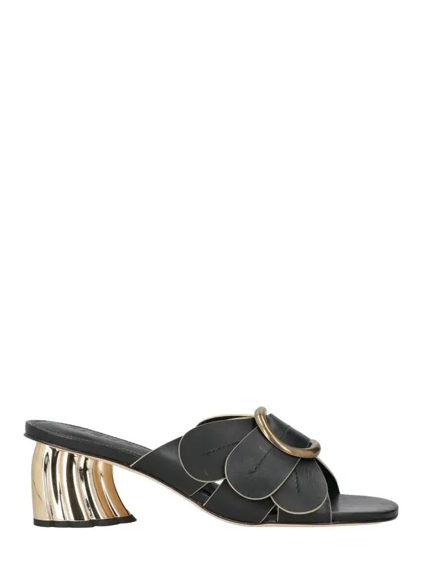 Farm Rio Metallic Heel Sandals - Black
