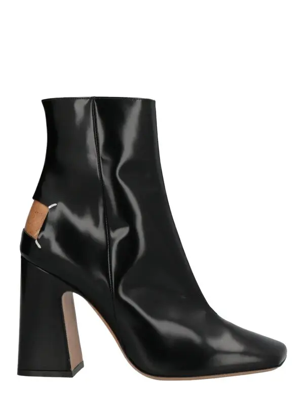 MAISON MARGIELA Two-tone Genuine Leather Ankle Boots - Black