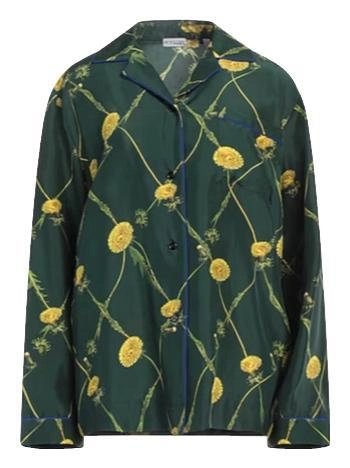 Burberry Floral Print Silk Shirt - Green