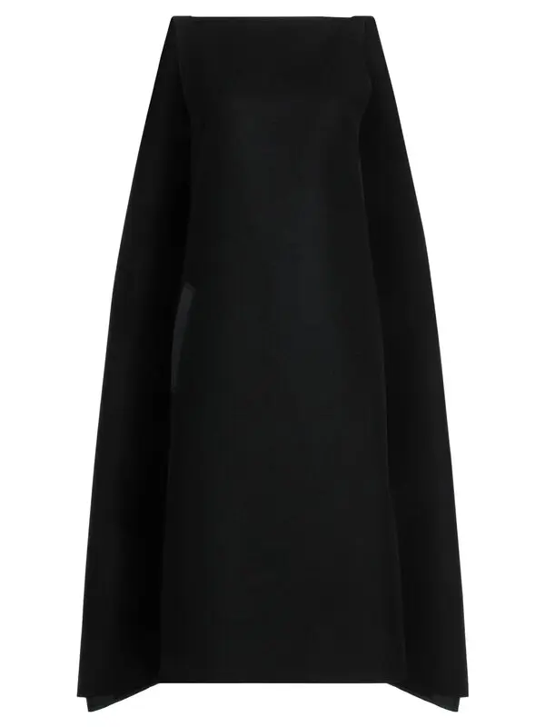 MAISON MARGIELA Scoop Neck Sleeveless Felt Dress With Tie Fastening - Black