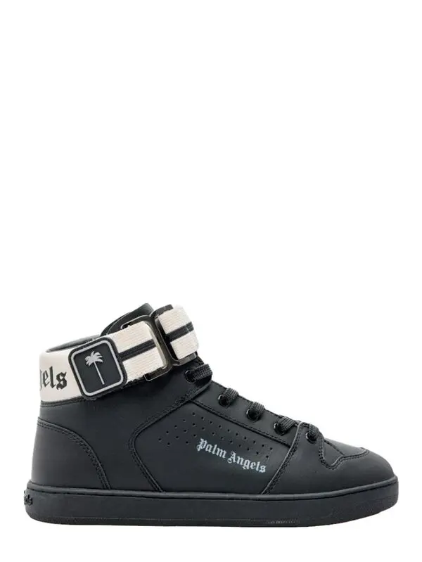 Palm Angels High-top Sneakers With Logo Detail - Black
