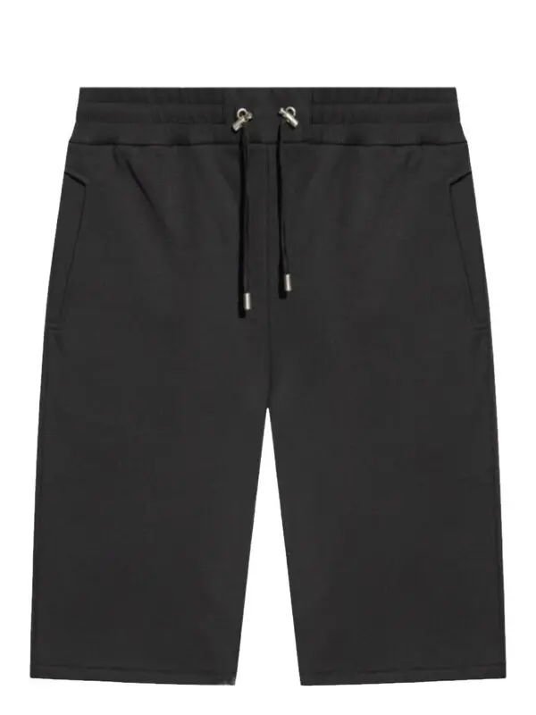 Balmain Cotton Shorts With Flocked Paris Logo - Green