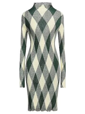 Burberry Geometric-print Knit Midi Dress - Gray