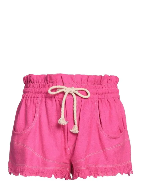 Isabel Marant Étoile High Waisted Drawstring Shorts With Frayed Cuffs - Pink