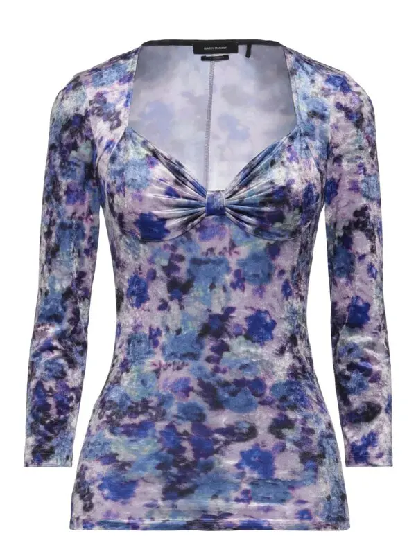 Isabel Marant Étoile Chenille Gathered Top - Blue
