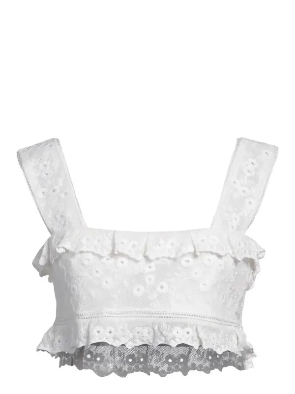 Isabel Marant Étoile Lace Sleeveless Cropped Top - White