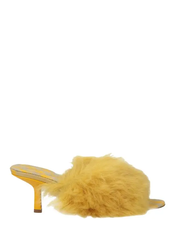 Burberry Minimalist Leather High Heels - Yellow