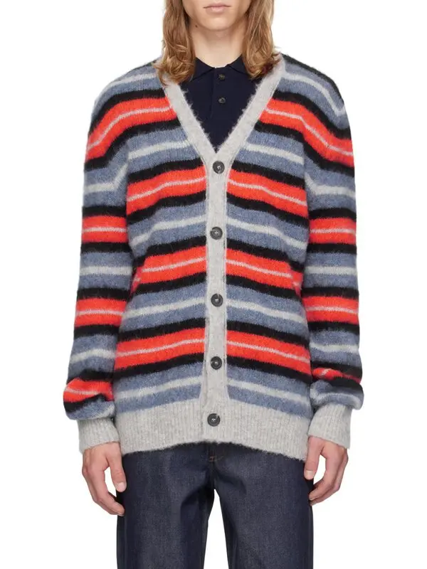 A.p.c. Dave" Cardigan With Stripe Detail - Multicolor
