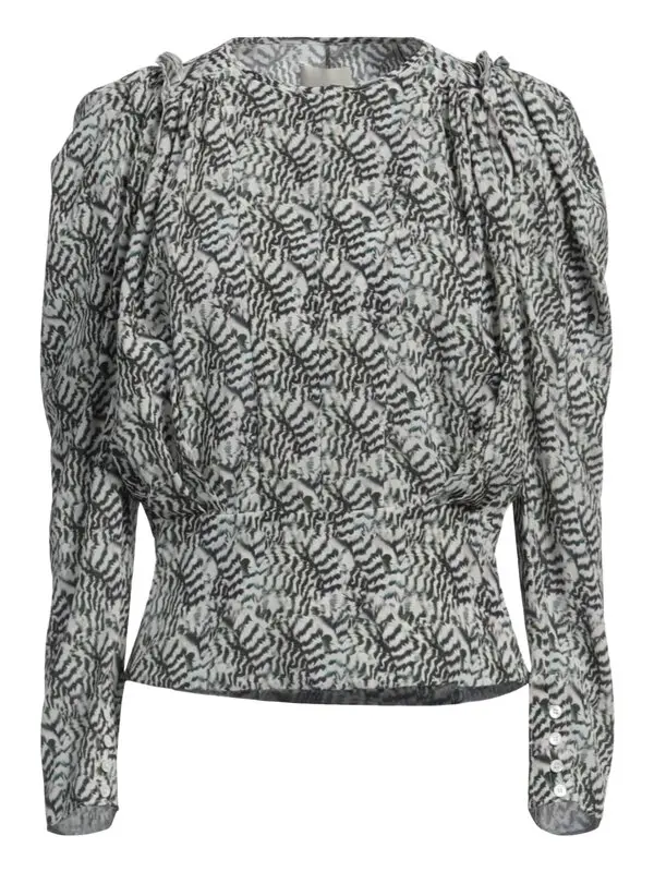Isabel Marant Étoile Printed Ruffled Blouse - Gray