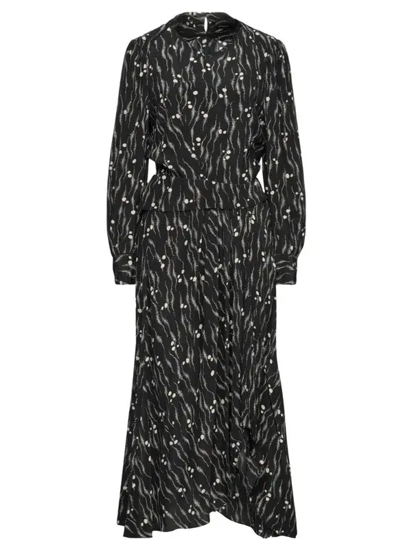Isabel Marant Étoile Two-tone V-neck Long-sleeve Dress - Black