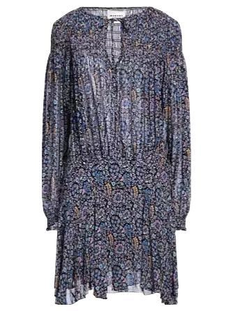 Isabel Marant Étoile Floral Print Crepe Mini Dress - Black