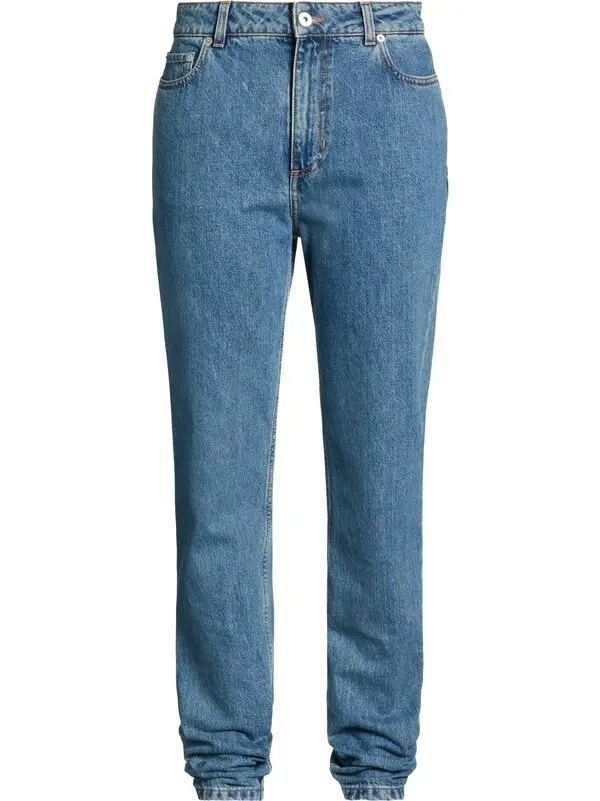 Burberry Medium Wash High Waisted Denim Trousers - Blue