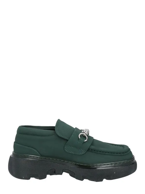 Burberry Platform Leather Loafers - Green
