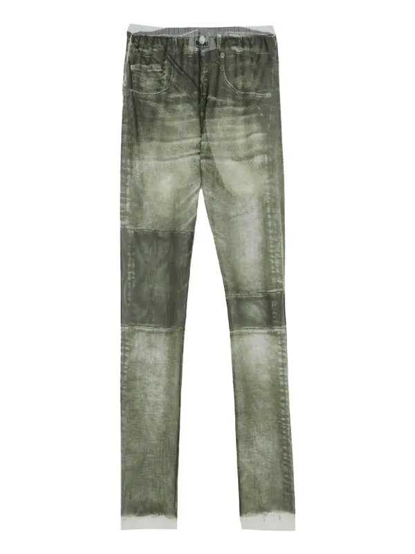 MAISON MARGIELA Two-tone Stretch Straight-leg Pants - Green