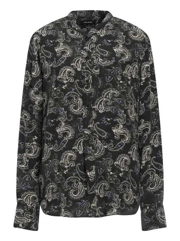 Isabel Marant Étoile Paisley Print Long Sleeve Shirt - Black