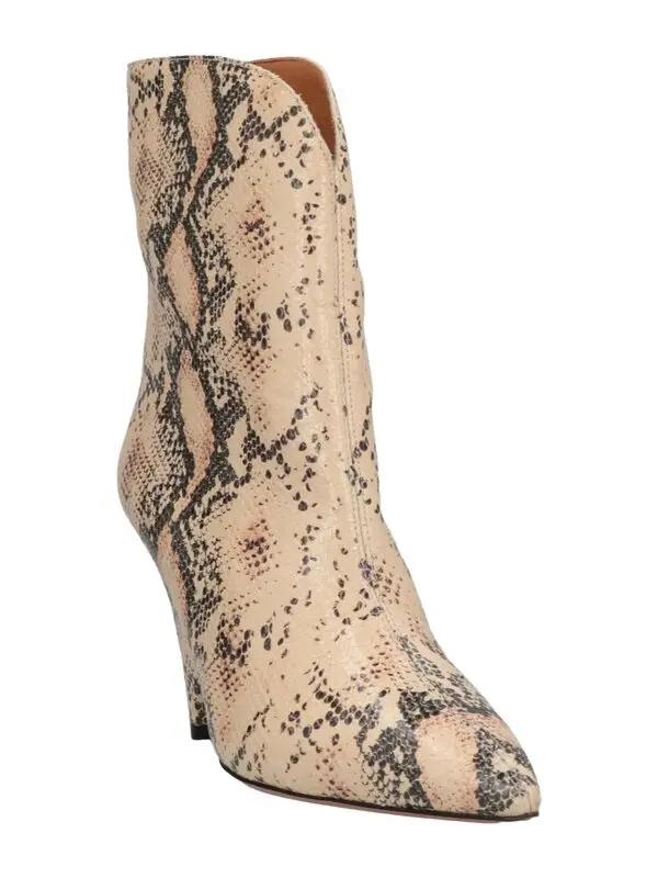 Isabel Marant Étoile Snakeskin Print Ankle Boots - Nude