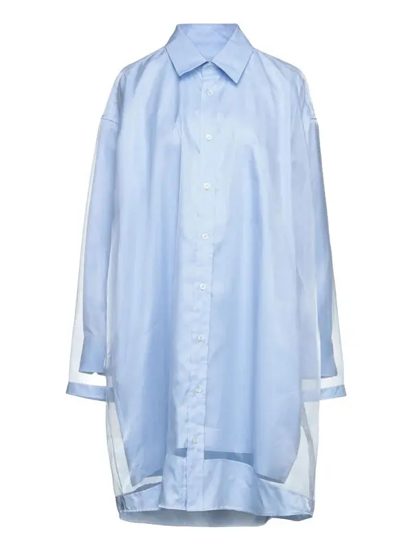 MAISON MARGIELA Long Organza Shirt - Blue