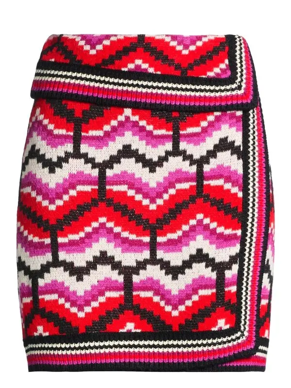 Farm Rio Elasticated Midi Skirt With Multicolor Pattern - Pink