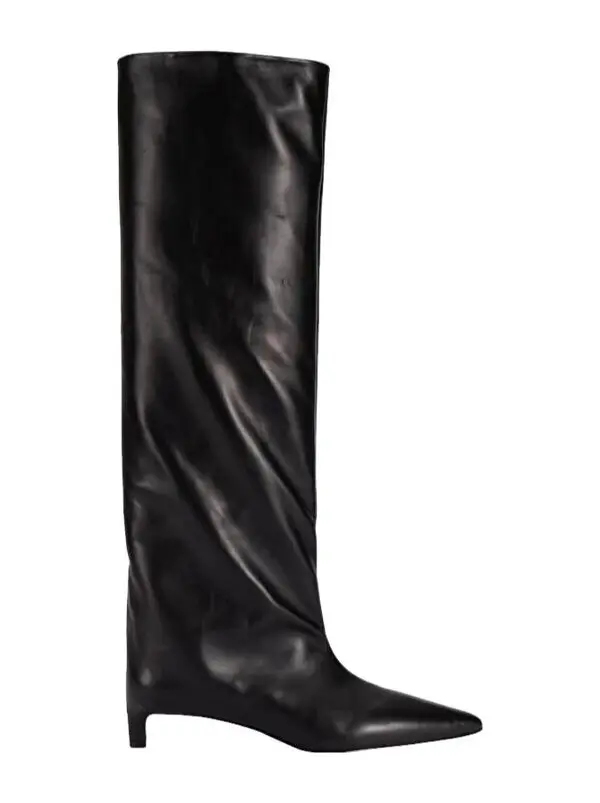 JIL SANDER Knee-high Pointed Toe Boots - Black