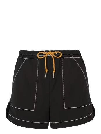 GANNI Drawstring Waist Shorts - Black
